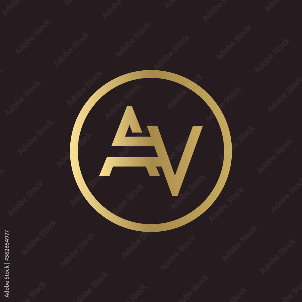 AV Logo Design Business Typography Vector Template. Creative Linked ...
