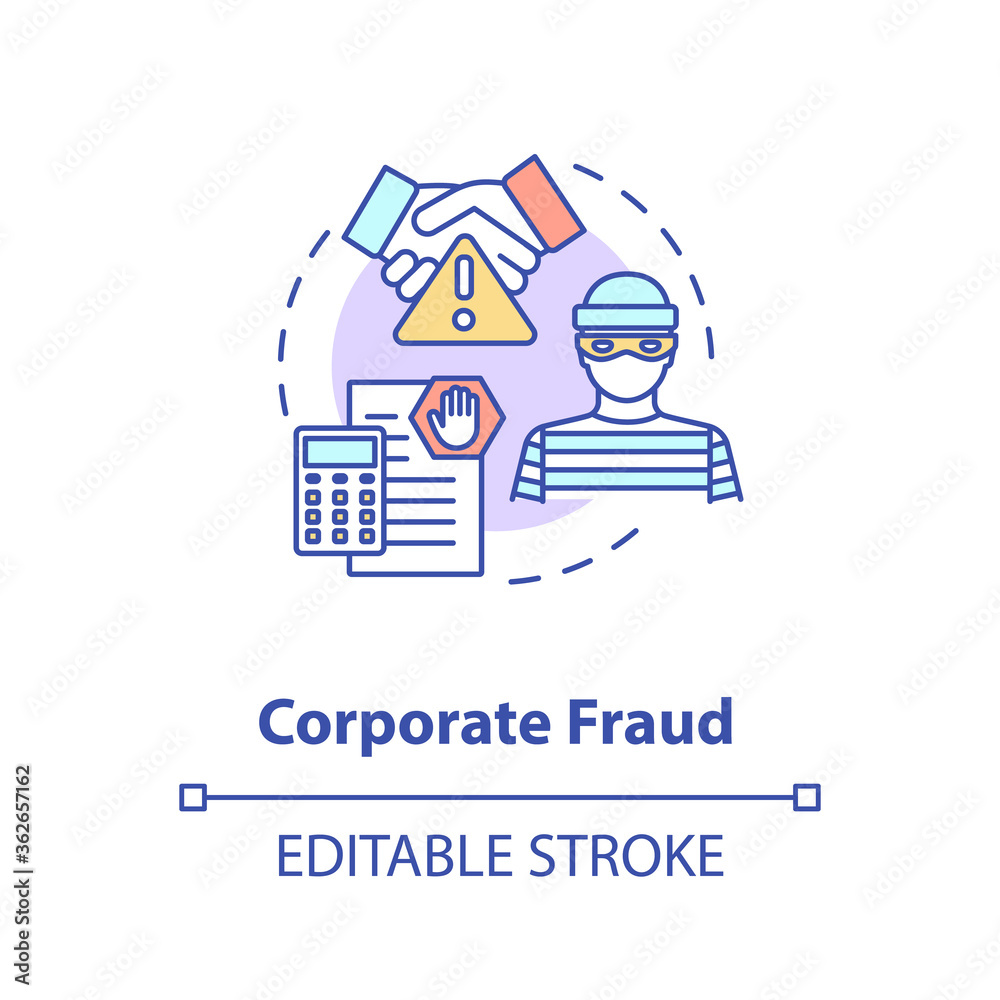 Stockvector Corporate fraud concept icon. Company fraud. Common ...