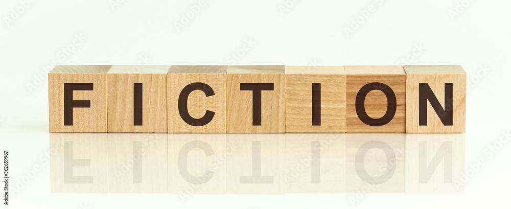 fiction - word from wooden blocks with letters, Literary Genres concept ...