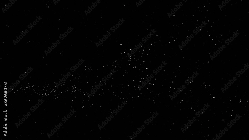 dust particles on black background, flying dirt overlay texture Stock ...