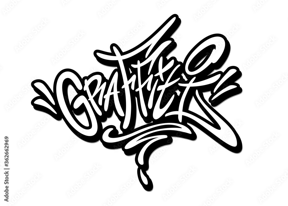 Graffiti word drawn by hand in graffiti style. Vector illustration ...