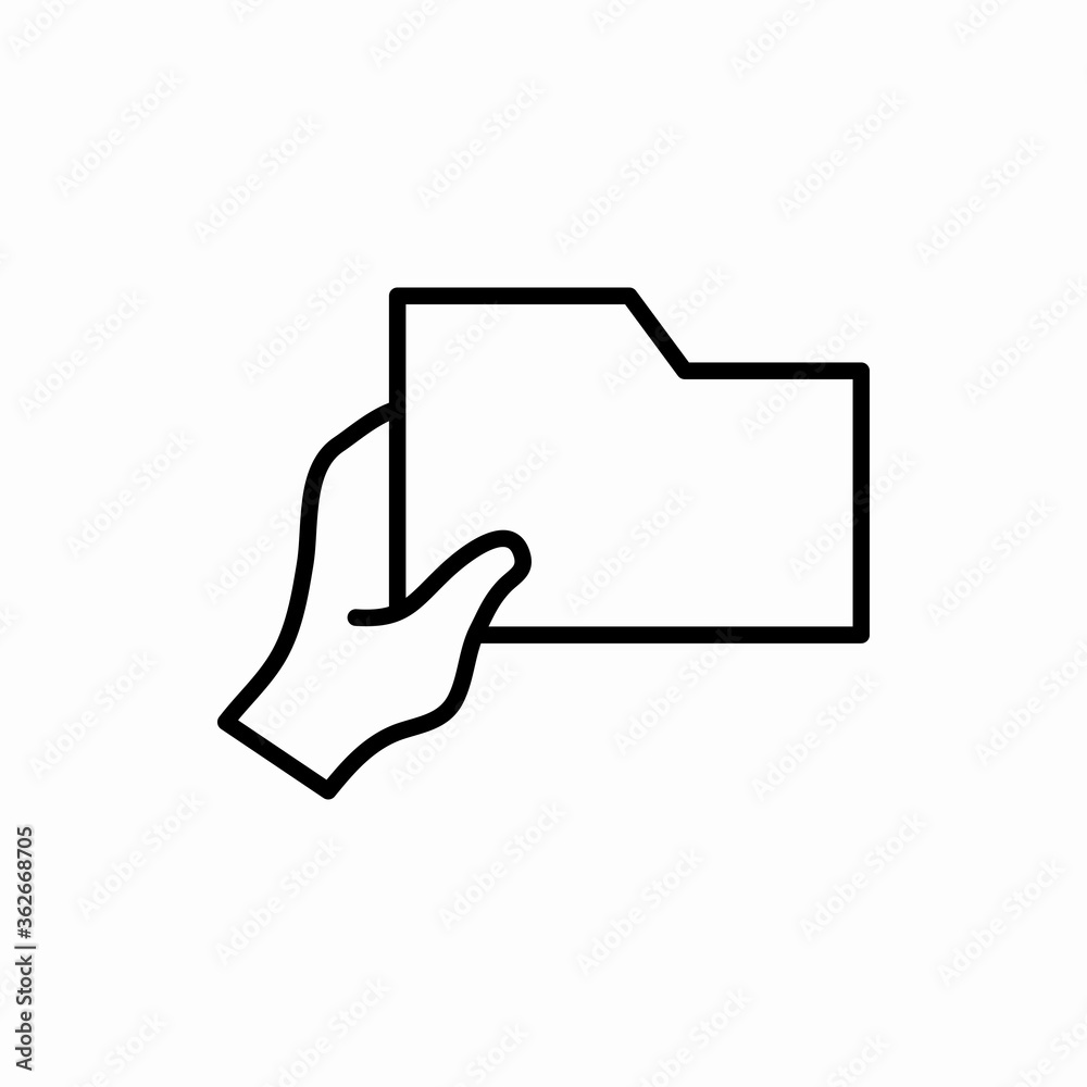 Outline folder with hand icon.Folder with hand vector illustration ...
