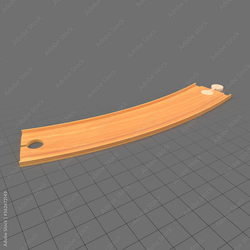 Curved toy train track Stock 3D アセット | Adobe Stock
