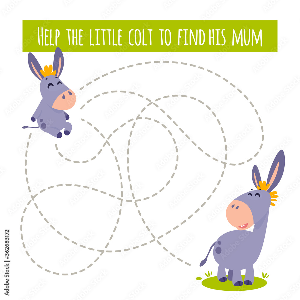 Conundrum. Farm animal educational maze game. Labyrinth page for ...