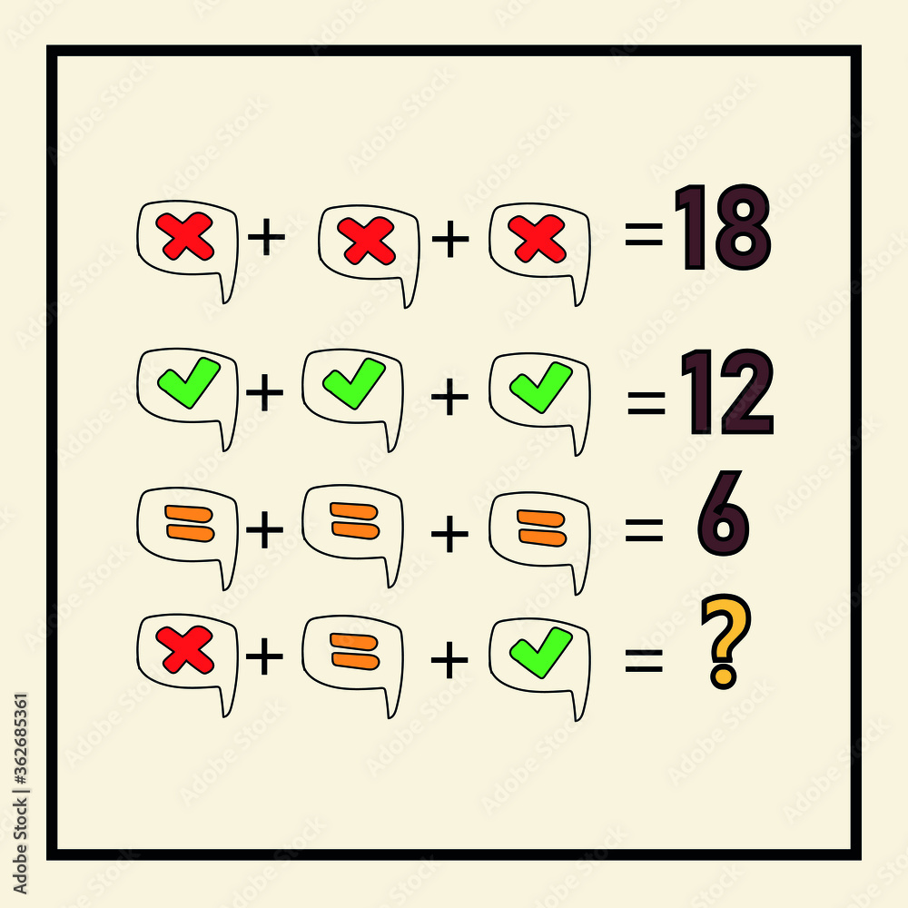 Vetor de Mathematical rebus. Counting game for preschool children.A ...