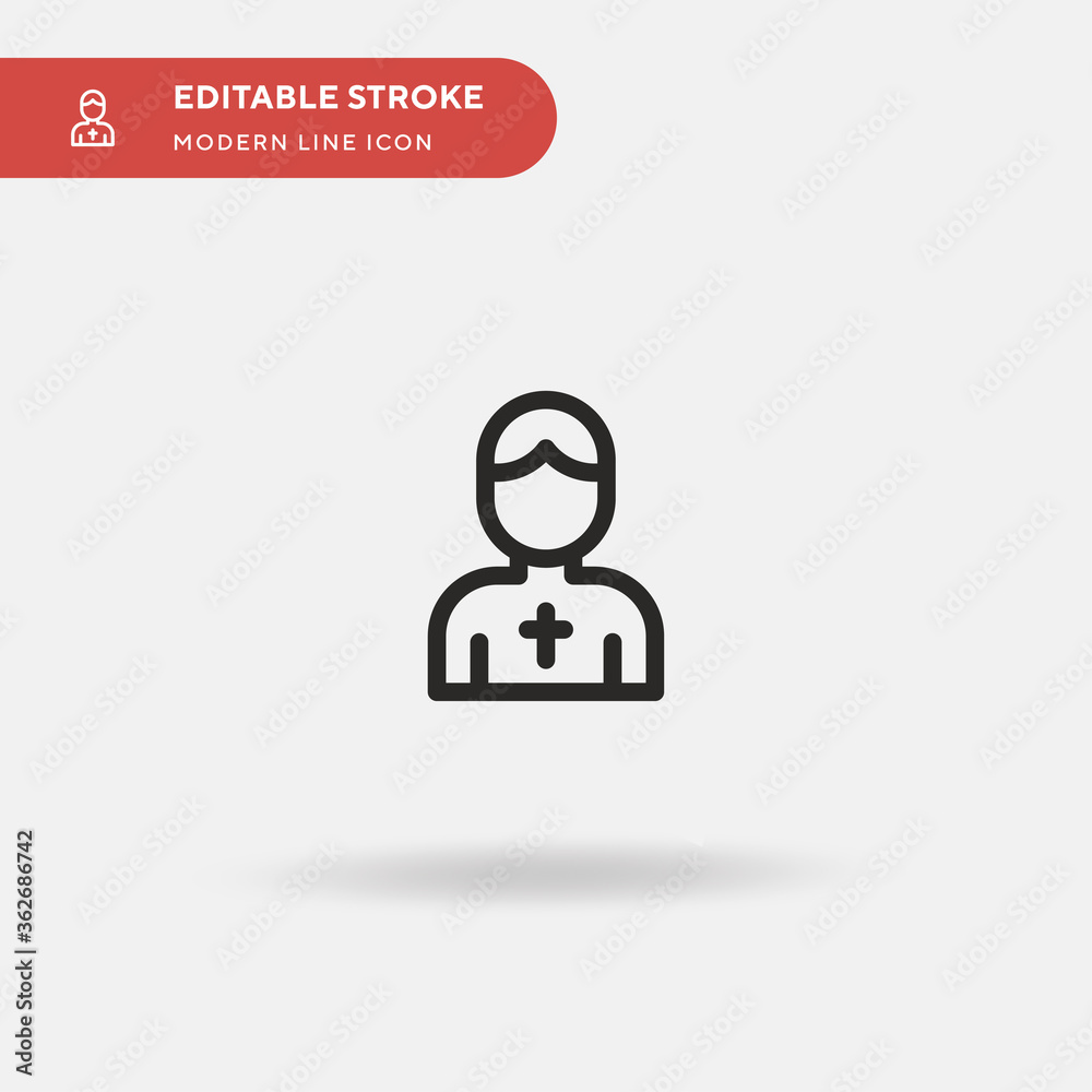 Priest Simple vector icon. Illustration symbol design template for web ...