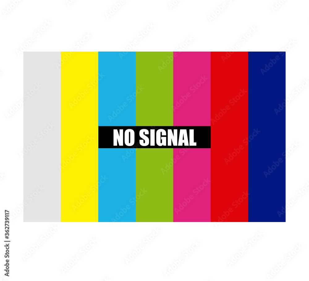 no signal TV test pattern background. rgb static screen sign. flat ...
