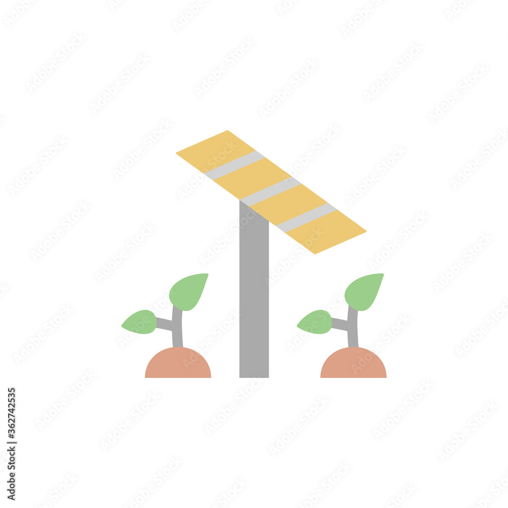 Solar panel, plants icon. Simple color vector elements of automated ...