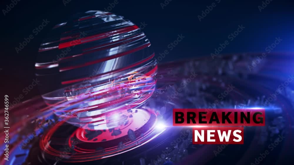 BREAKING NEWS Background Looped, digital world breaking news Studio ...