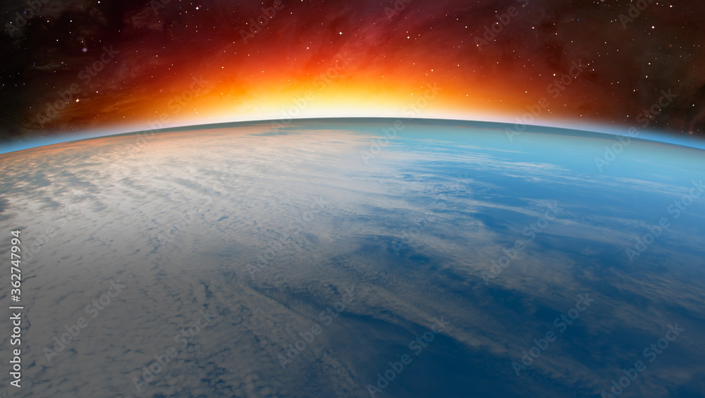 Planet Earth with a spectacular sunset "Elements of this image ...