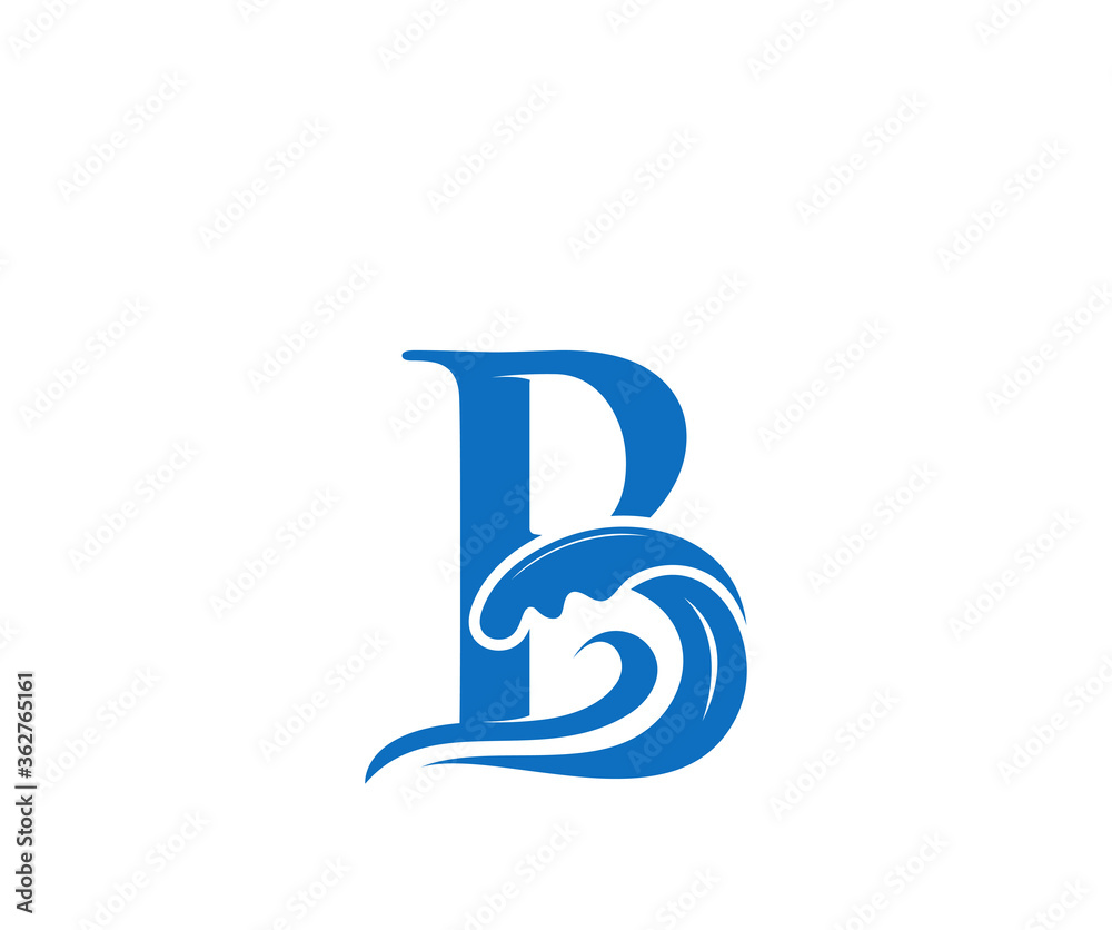 Surf beach letter b logo design template Stock Vector | Adobe Stock