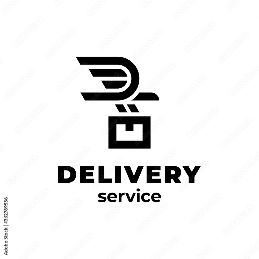 Vector Bird Delivery Box Logo Stock Vector | Adobe Stock