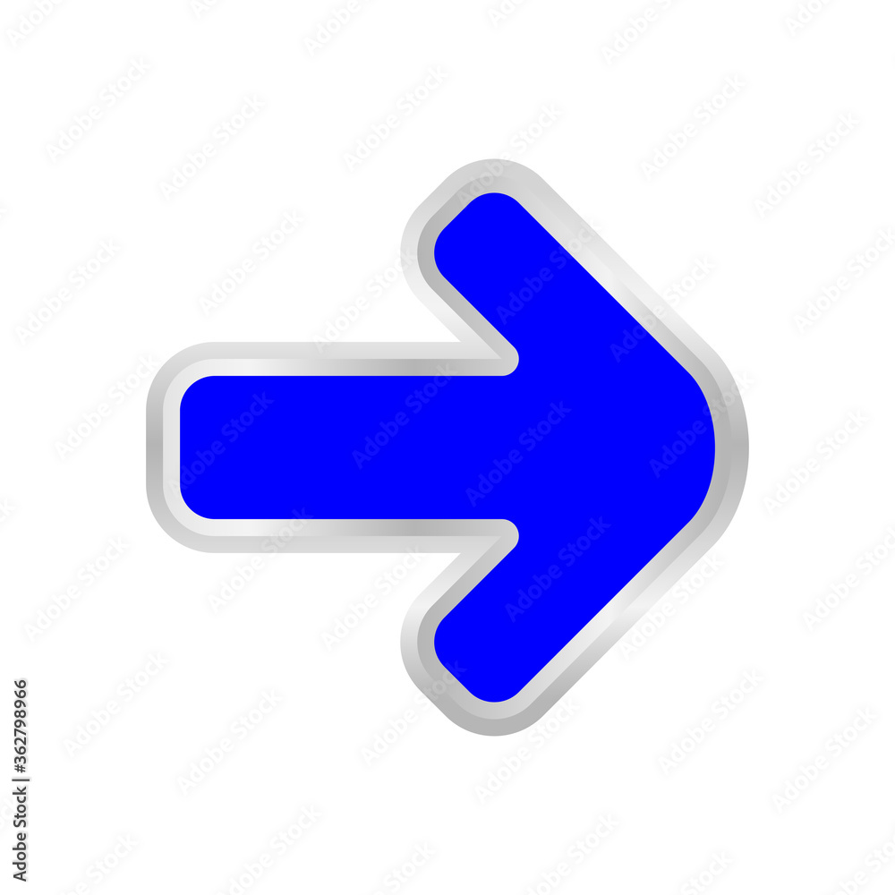 blue arrow pointing right isolated on white, clip art blue arrow icon ...