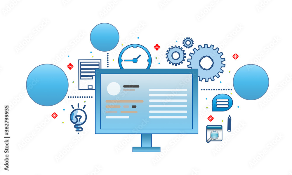 Software development concept. Set of icons and illustrations ...