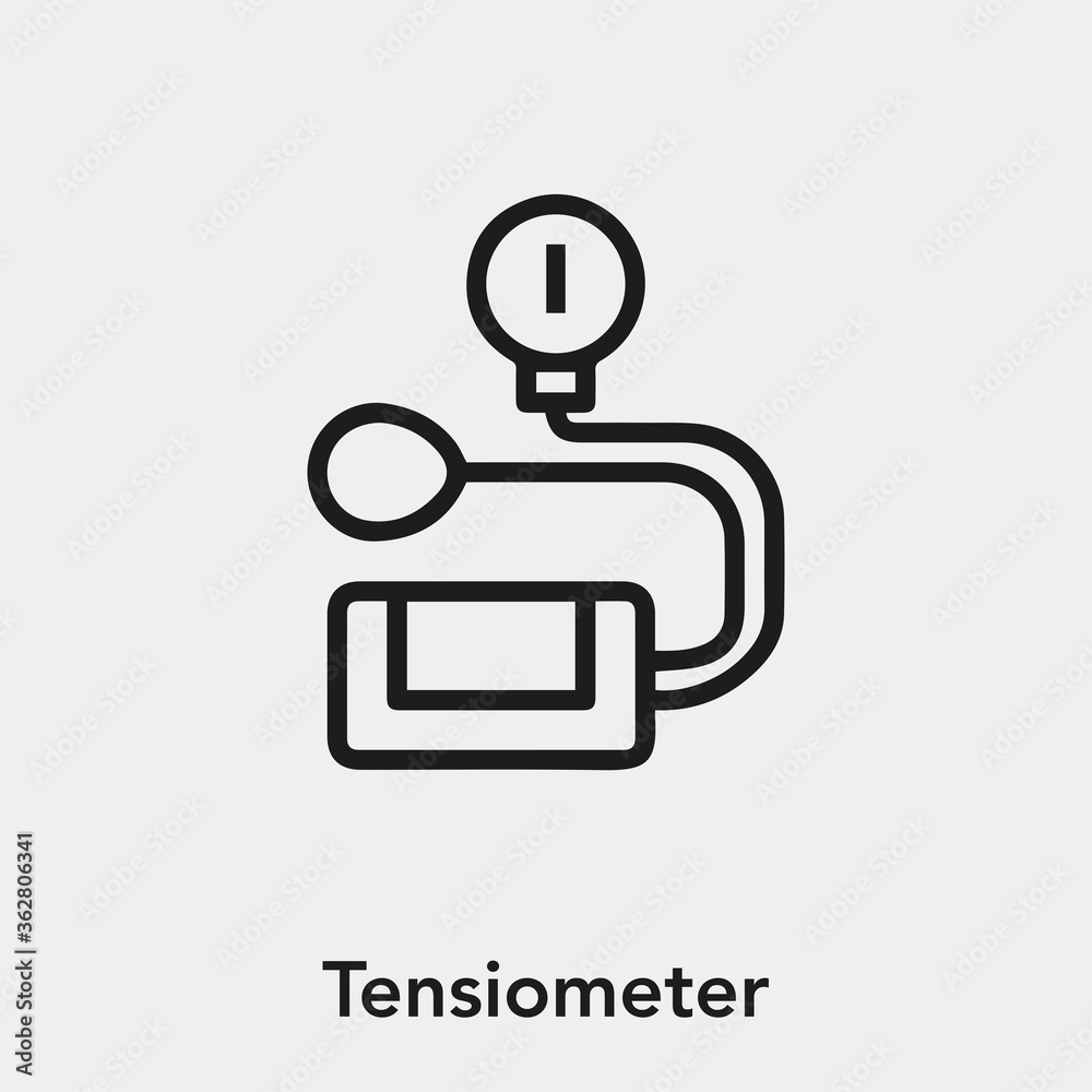 tensiometer icon vector. Linear style sign for mobile concept and web design. tensiometer symbol ...