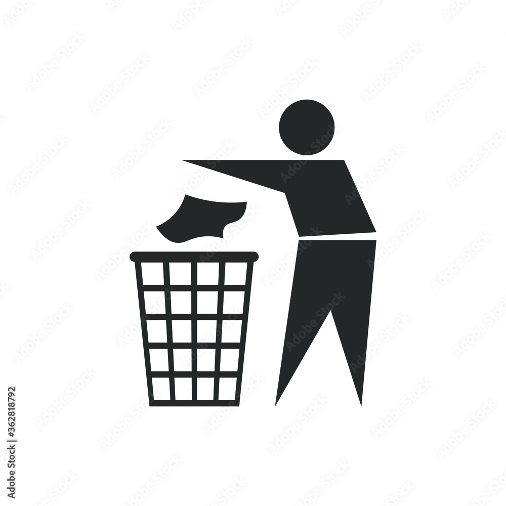 Recycling trash icon symbol. Recycle garbage waste logo sign. Vector ...