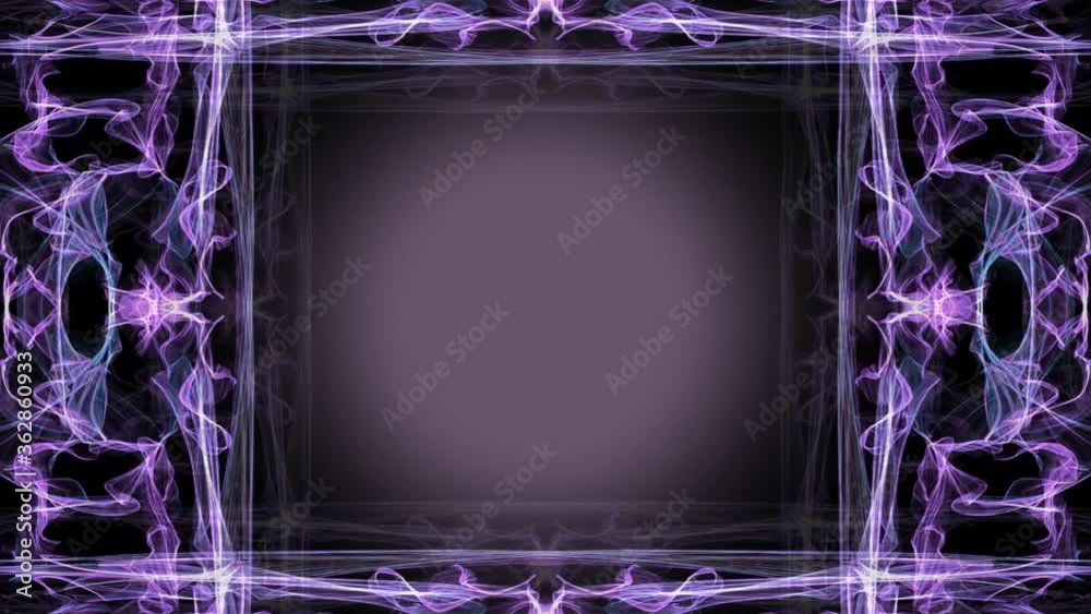 purple fractal based animated frame with light purple circle in center ...
