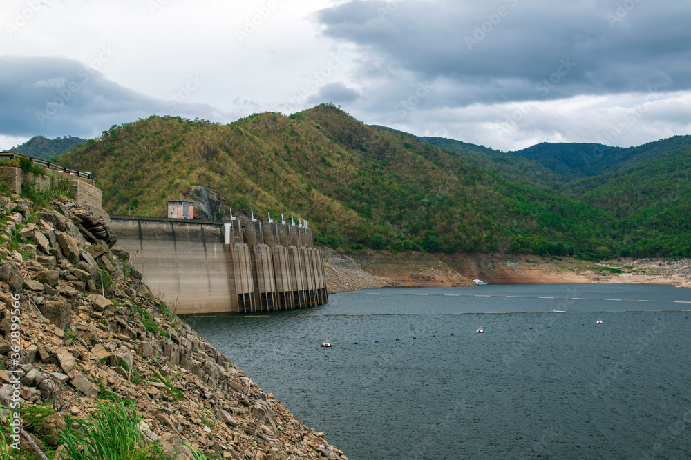 Image of view of bhumibol dam in tak Thailand. Hydro Power Electric Dam ...