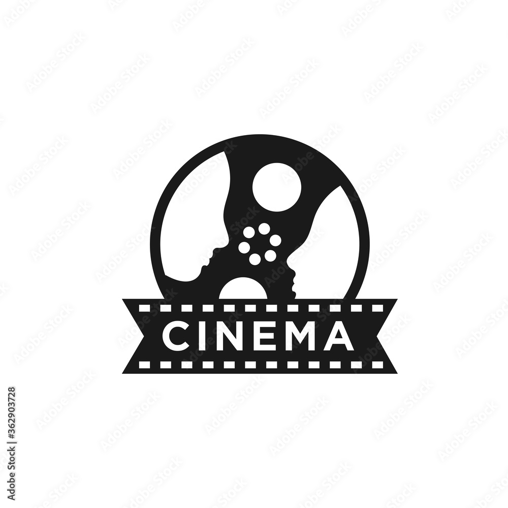 Vector illustration of Cinema roll tape film logo and face fit for your ...
