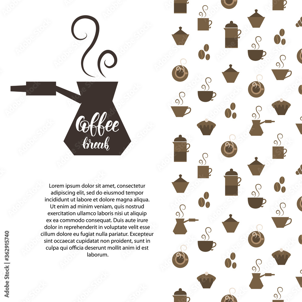 Coffee background with Icons for coffee shop, restaurant or menu ...