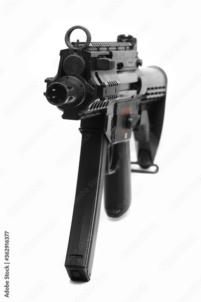 MP5 rail system assault rifle weapon gun isolated on white background ...