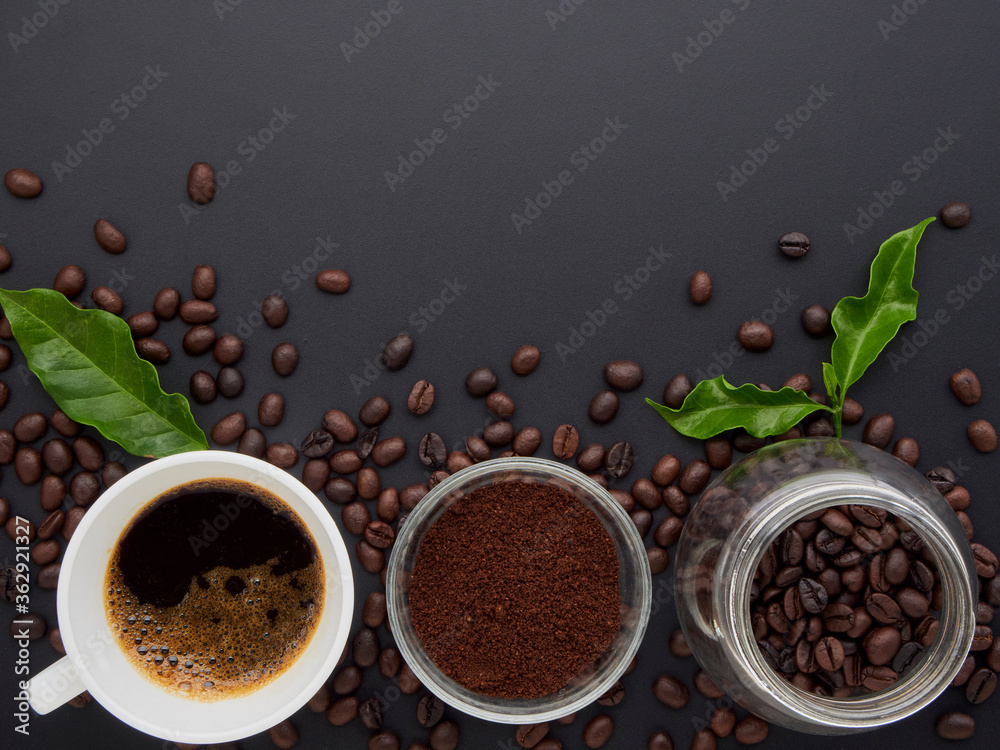 Coffee background with top view. Stock Photo | Adobe Stock