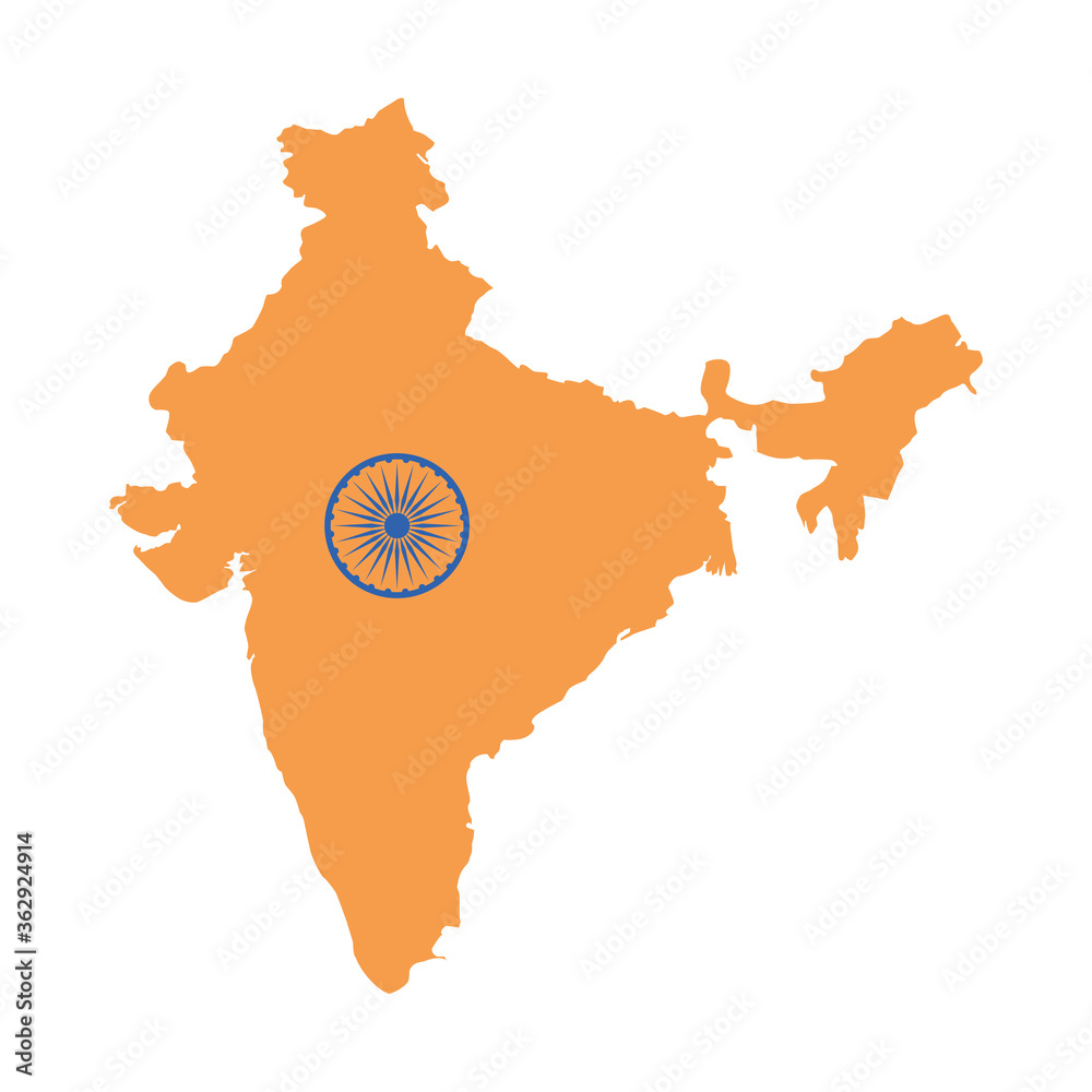 map of india with shield Stock Vector | Adobe Stock