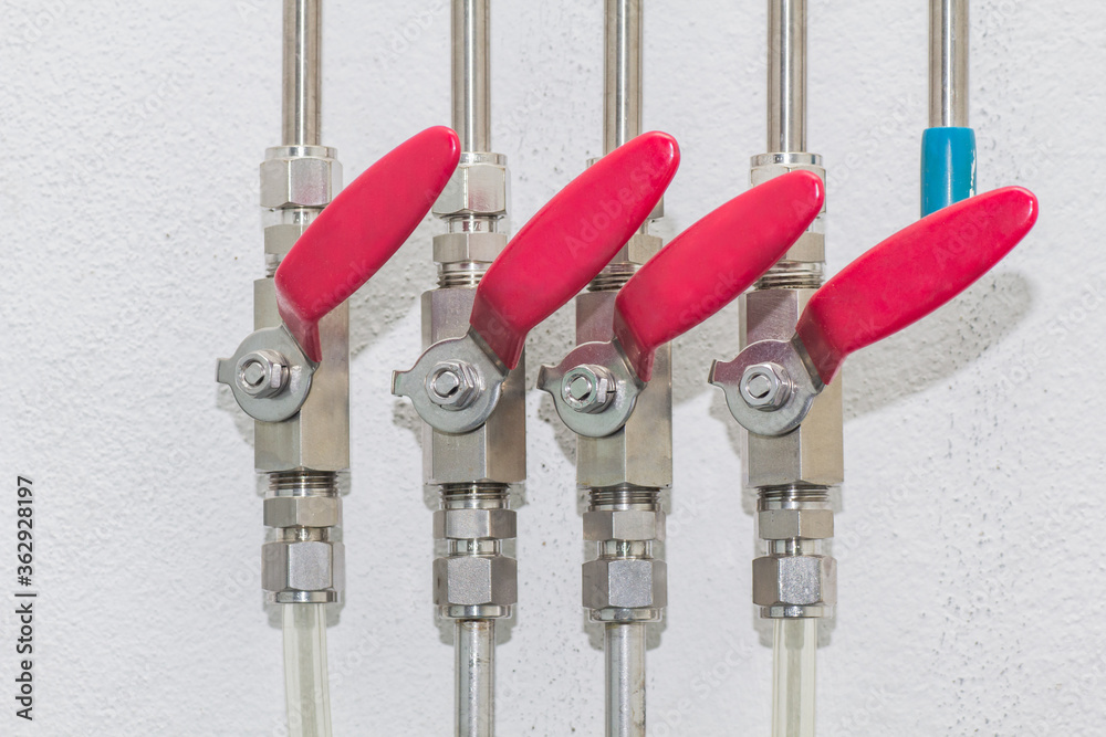 Silver brass ball valves Stock Photo | Adobe Stock