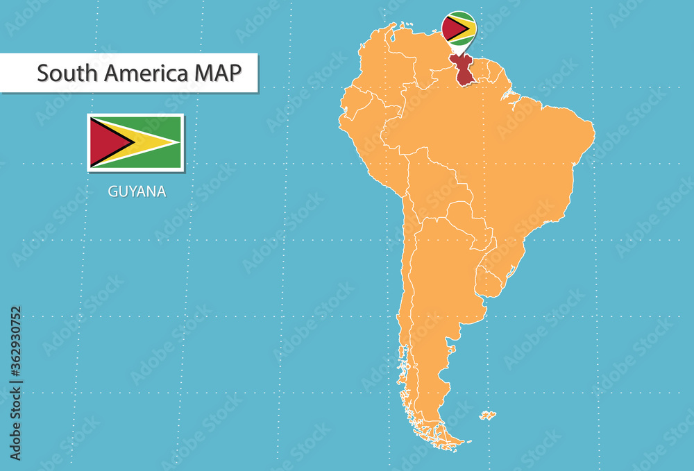 guyana map south america