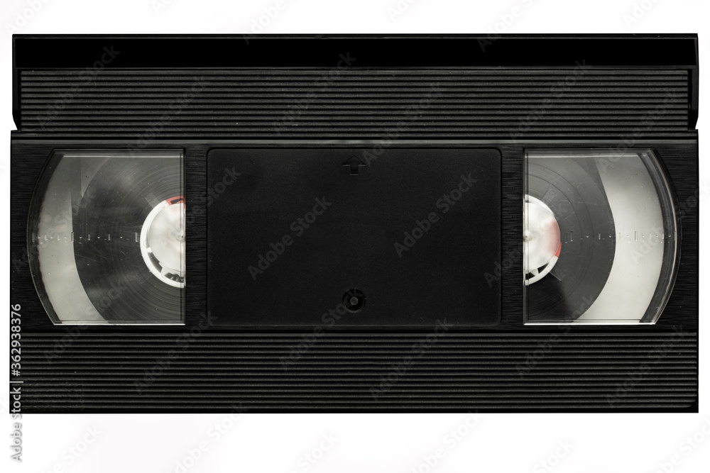 Classic VHS videocassette. Black Colour. Vintage and retro object ...