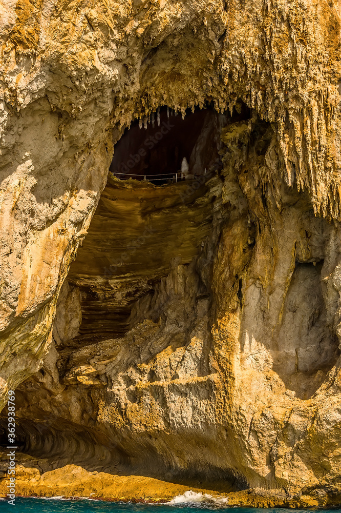The natural rock statue of the Virgin Mary looks down upon the White ...