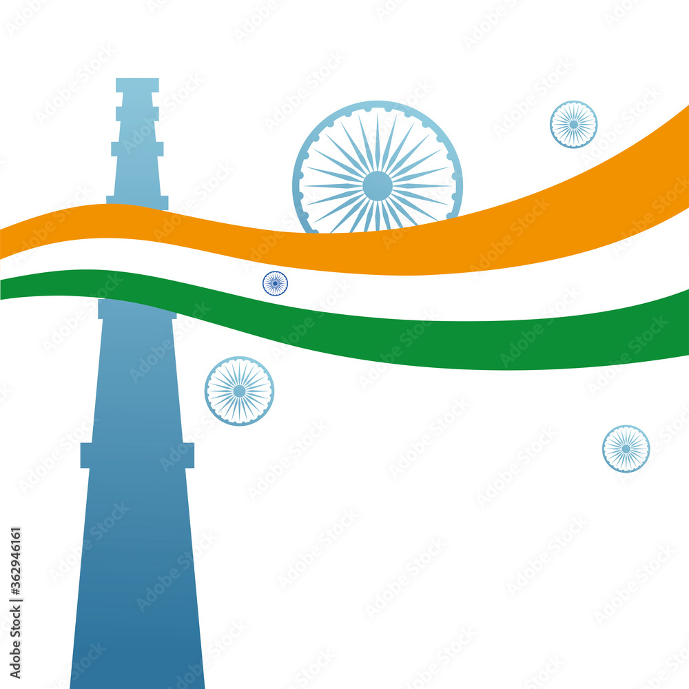 silhouettes famous monuments of india Stock Vector | Adobe Stock