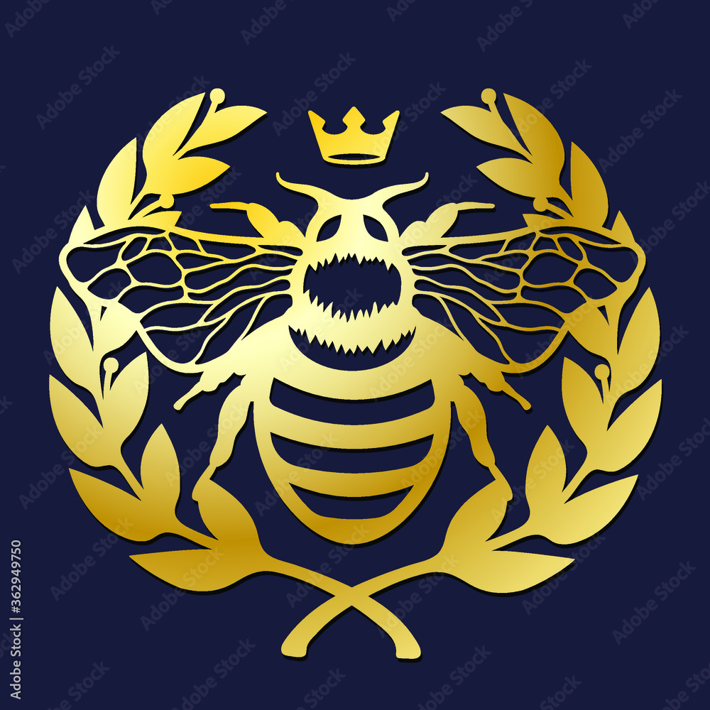 Laser cut template. Royal bee decal. Wall sticker. Wreath honey bee ...