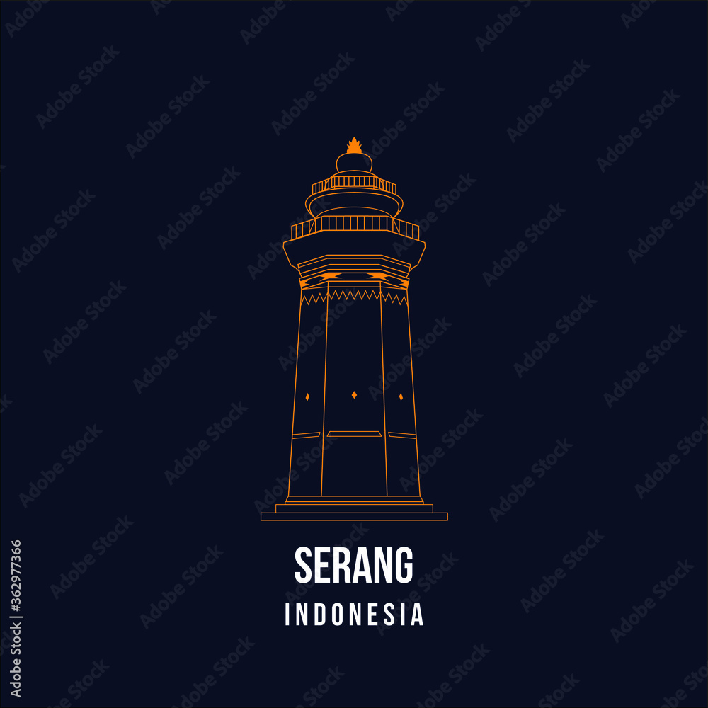 banten tower vector illustration Stock Vector | Adobe Stock