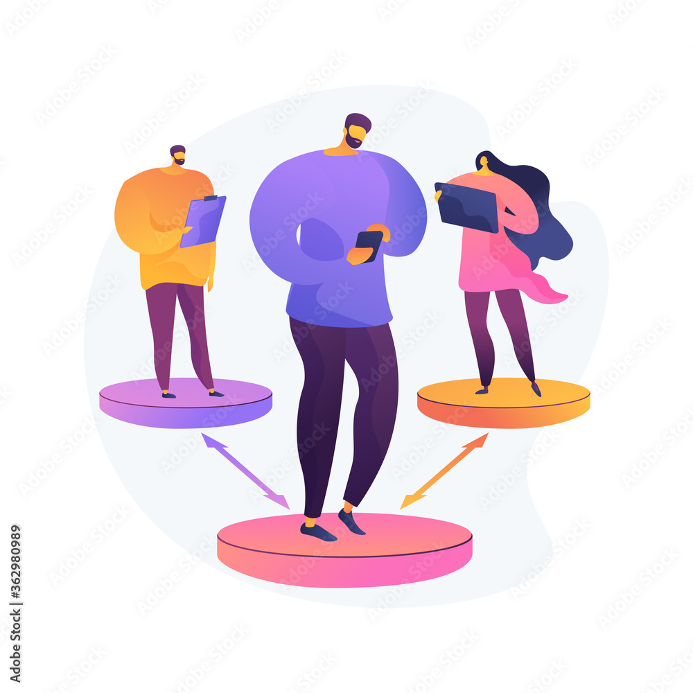 Social distancing abstract concept vector illustration. World ...