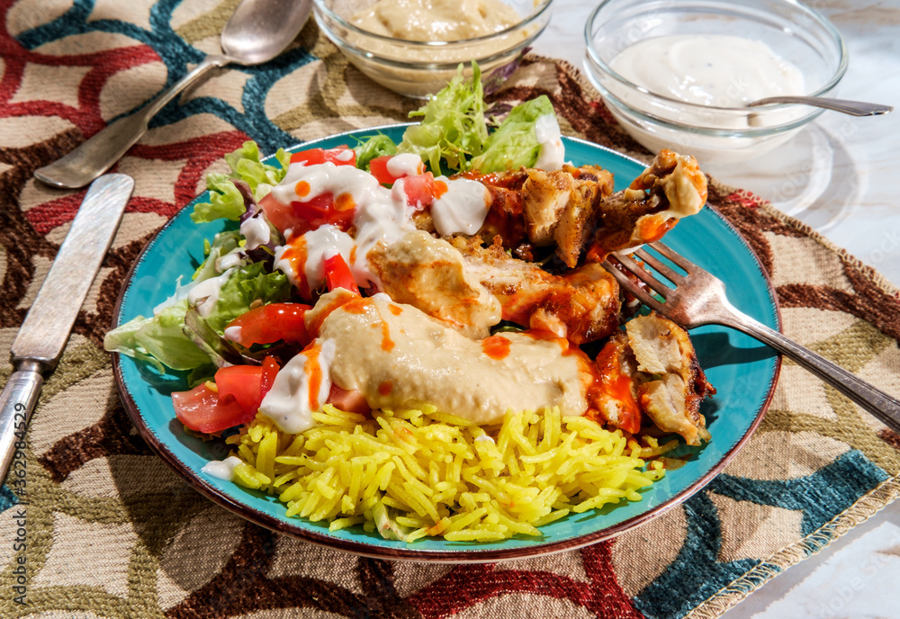 Middle Eastern Chicken Shawarma Stock Photo | Adobe Stock
