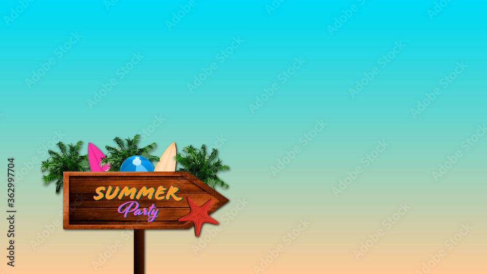 Beach Sign Lower Thirds Stock Template | Adobe Stock