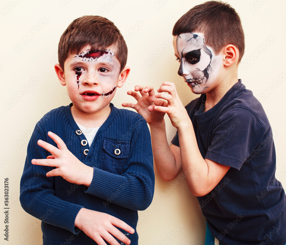 zombie apocalypse kids concept. Birthday party celebration facepaint on ...