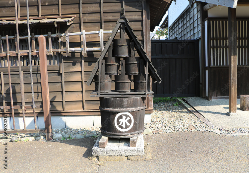 HOKKAIDO JAPAN OCTOBER 03 2019 japanese edo era rain water tank ...