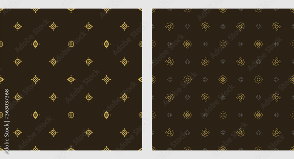 Two dark background patterns wallpaper texture seamless pattern, vector ...