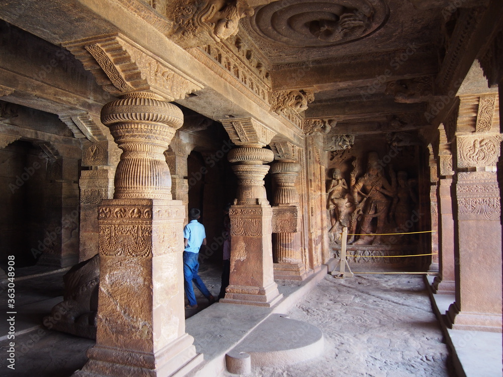 The oldest Hindu cave in South India, Cave Temples, Badami, Karnataka ...