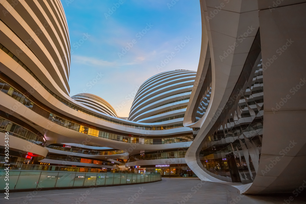 Beijing, China - Jan 12 2020: Galaxy Soho Building is an urban complex ...