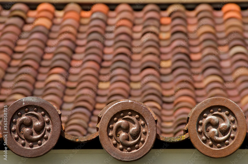 End pieces of traditional Japanese tile roofs are called Gatou. These ...