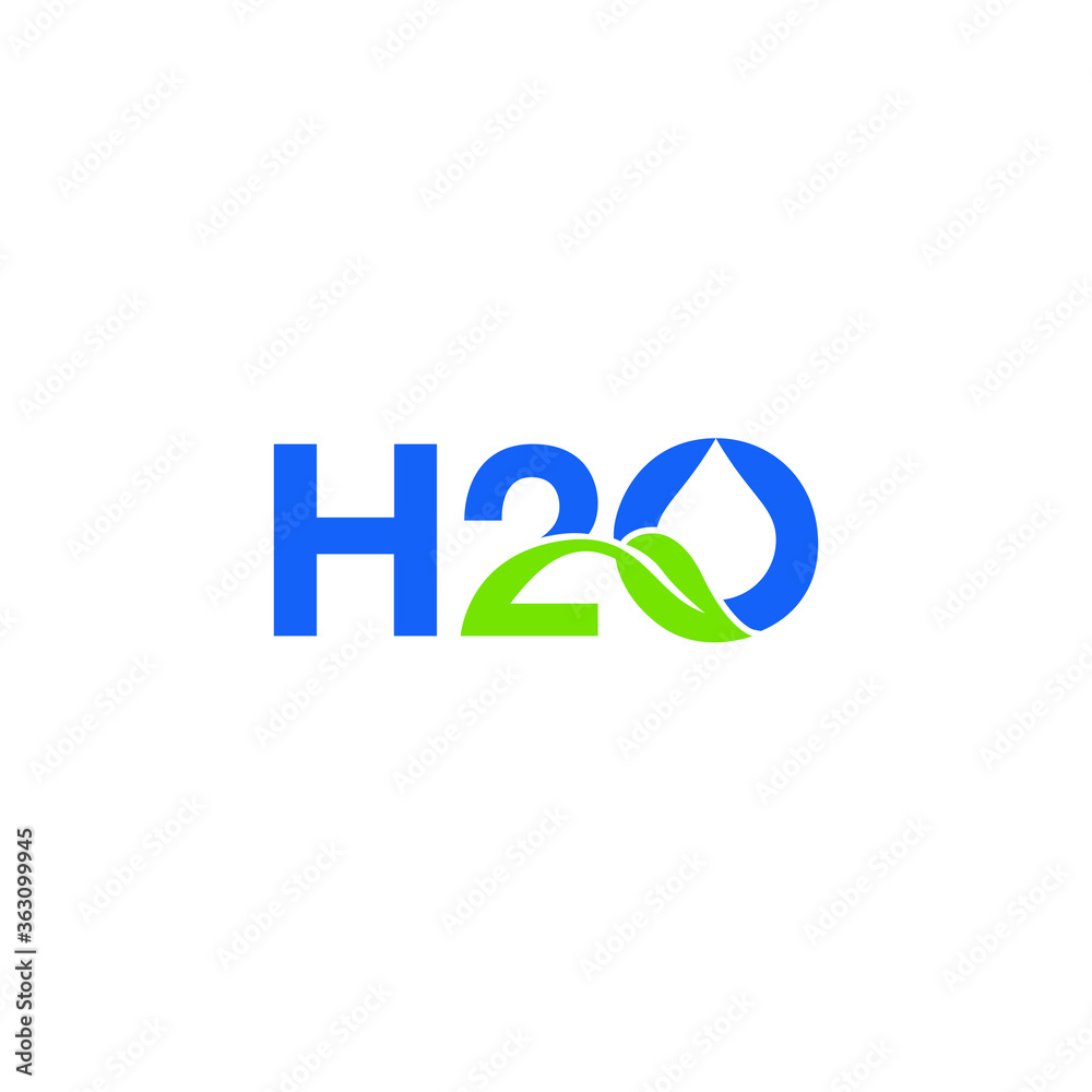 H2o or H20 letter simple unique logo design. Stock Vector | Adobe Stock