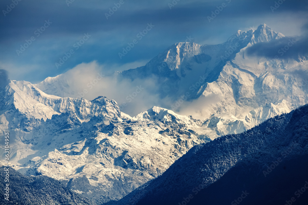 Kangchenjunga close up view from Pelling in Sikkim, India ...