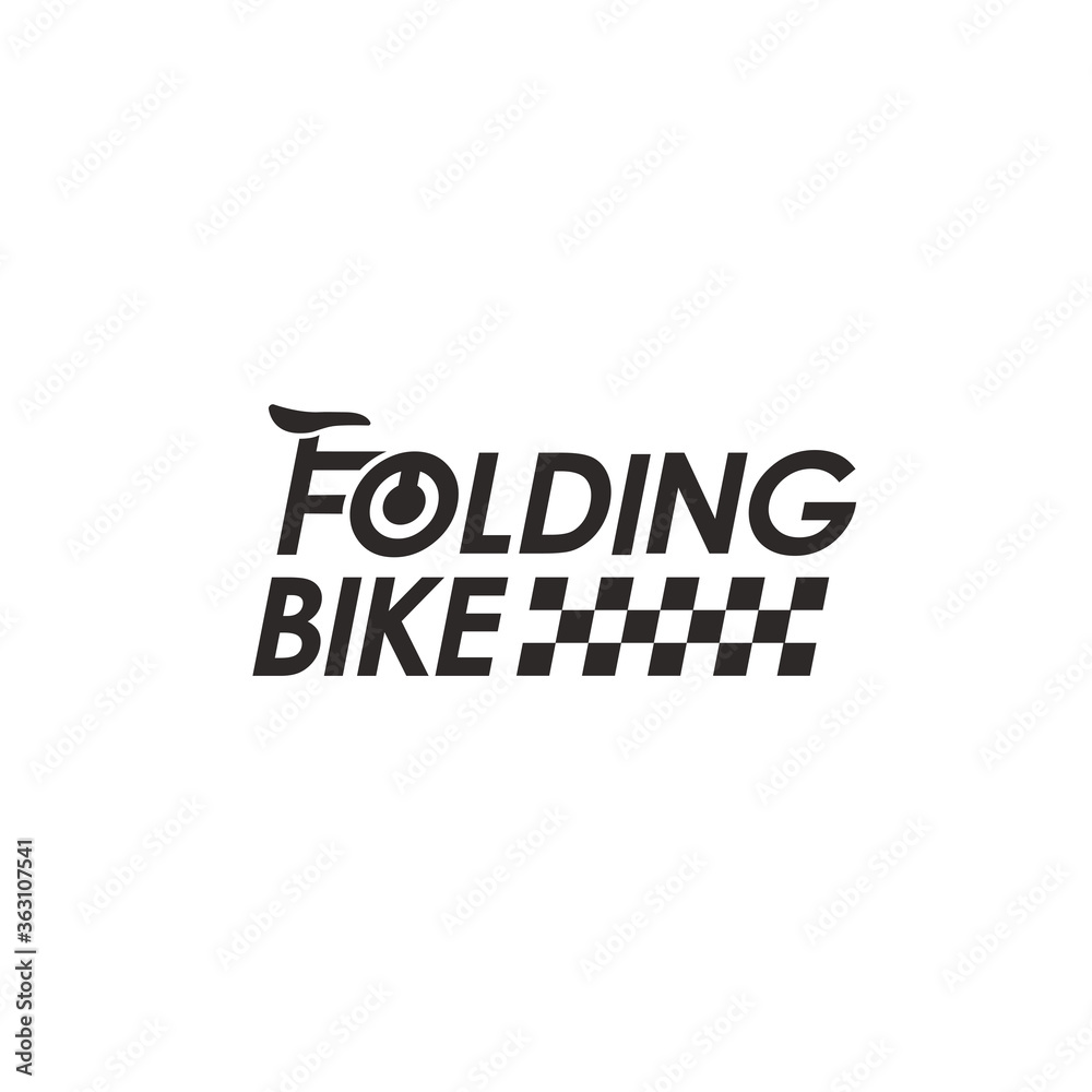 Wordmark folding bike logo vector template on white background Stock ...