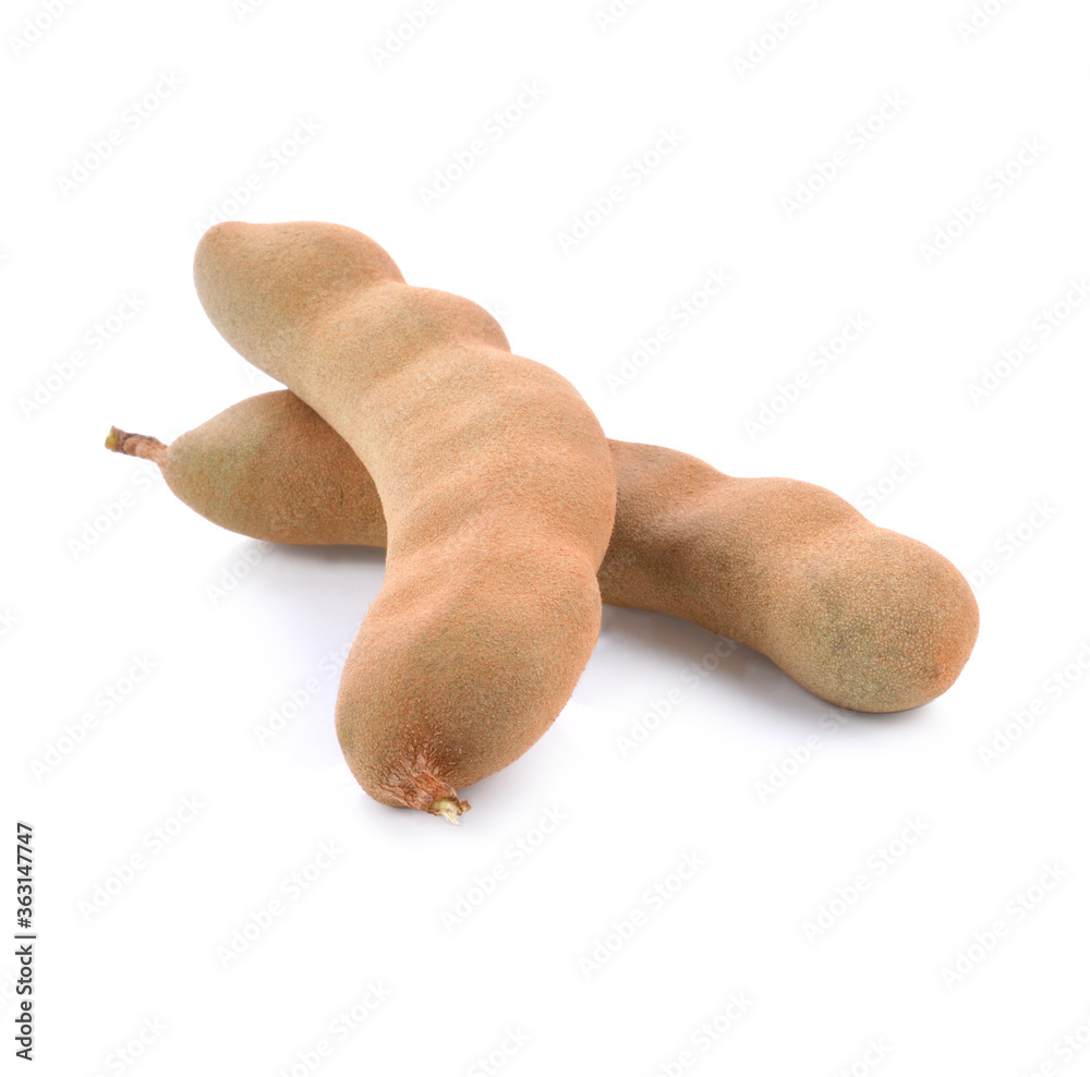 Giant tamarind on the tamarind tree branch, tamarind for cooking To ...