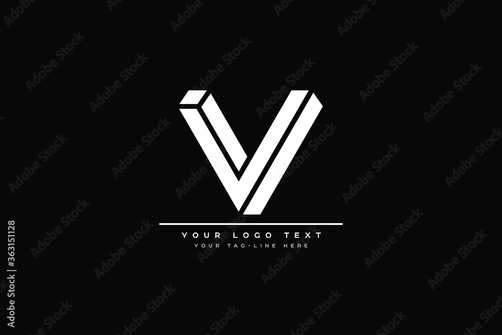 V 3D logo design for business purpose. Initial based alphabet letters ...