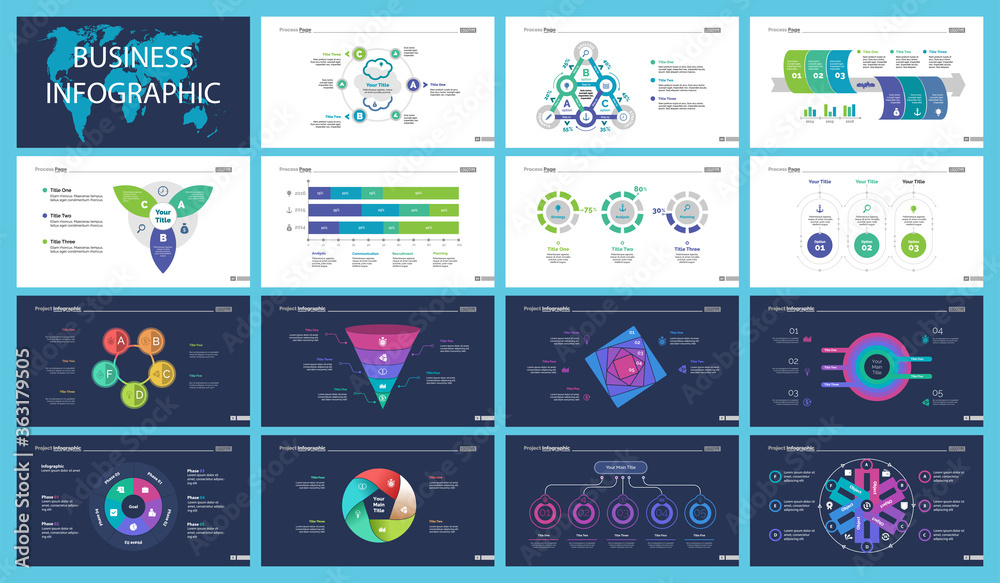 Set of management or statistics concept infographic charts. Business ...