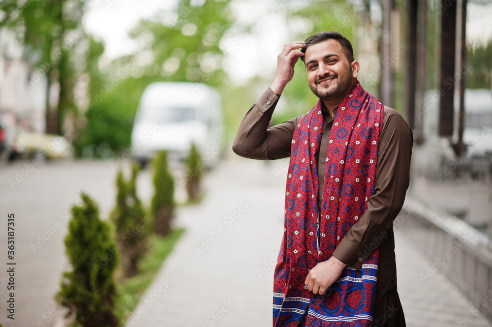 Pakistani pathan man wear traditional clothes. Stock Photo | Adobe Stock